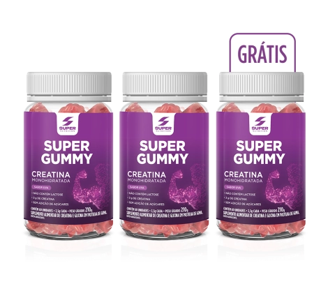 Kit 03 Super Gummy Creatina Monohidratada Sabor Uva | Super Nutrition | Super Nutrition